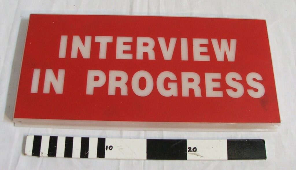 Interview in progress sign – PropCo