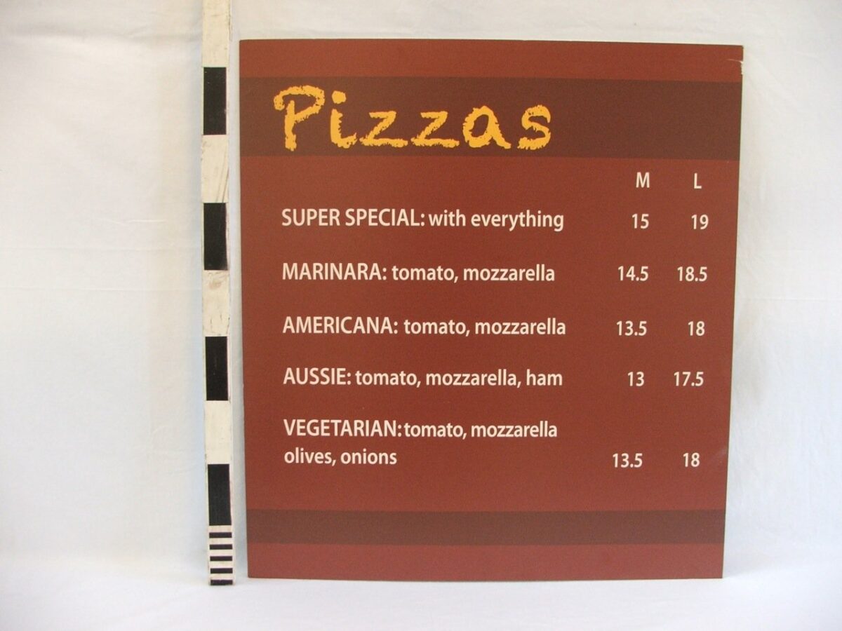 pizza menu board – PropCo